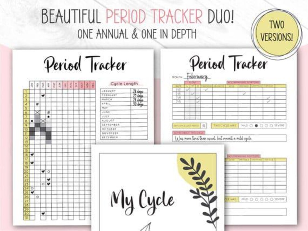 Period Tracker Printable Fertility Journal Menstrual Cycle Log ...