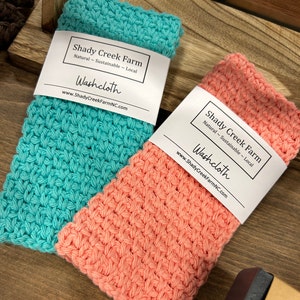 DISHCLOTHS SET of 2 Crochet Dish Cloths Red Dish Cloth Cotton ...