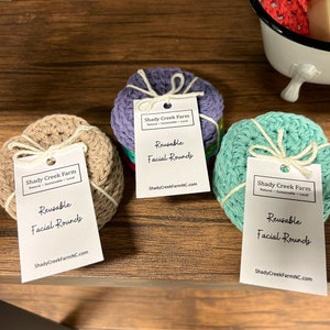 Face Scrubbies - Set of 10 Cotton Facial Rounds Makeup Remover Pads ...