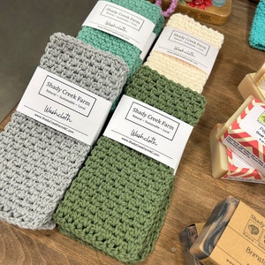 DISHCLOTHS SET of 2 Crochet Dish Cloths Red Dish Cloth Cotton ...