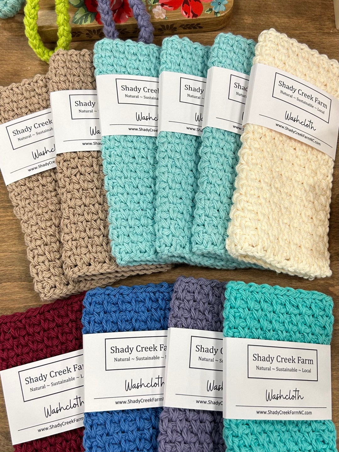 Crochet Dishcloth Set of 2: Natural Cotton Kitchen Washcloths - Etsy