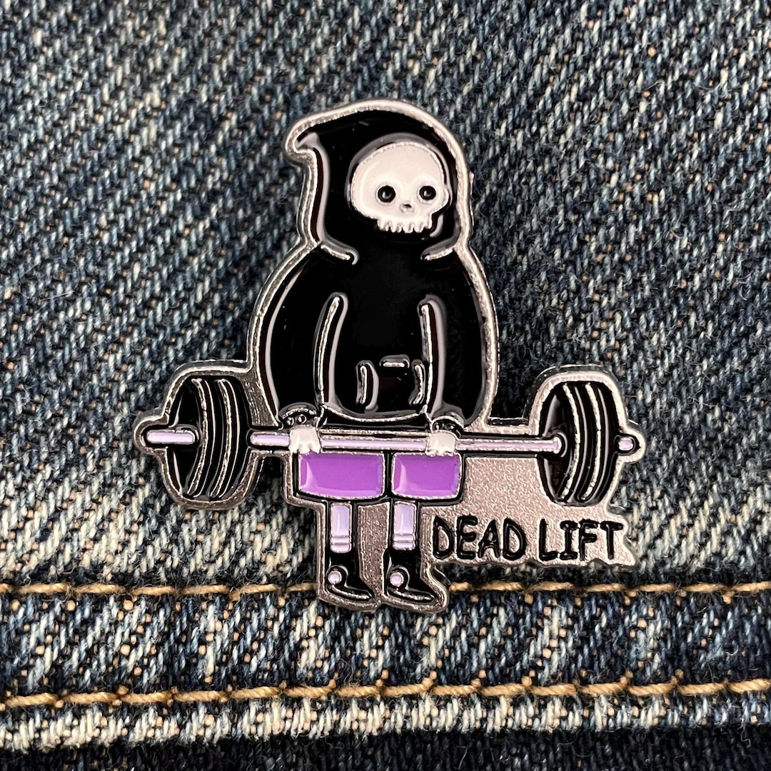 Dead Lift Skull Enamel Pins Funny Badges Work Out Brooch Gift for Gym ...