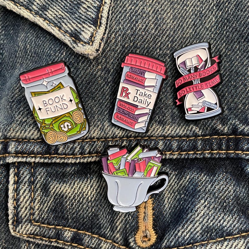 Book Enamel Pins - Etsy
