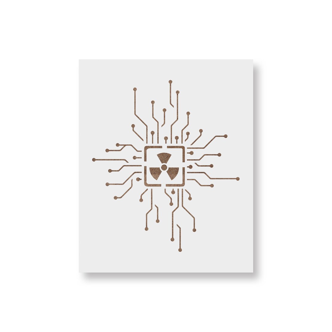 Radioactive Circuit Stencil – Tech Circuit Board & Radiation Symbol ...