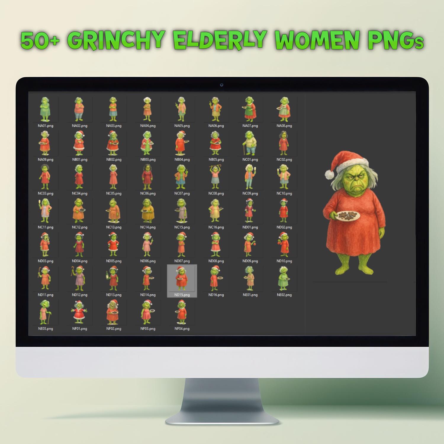 Grandma and Grandpa Grinch PNG Clipart Pack, Funny Christmas Grinchy ...