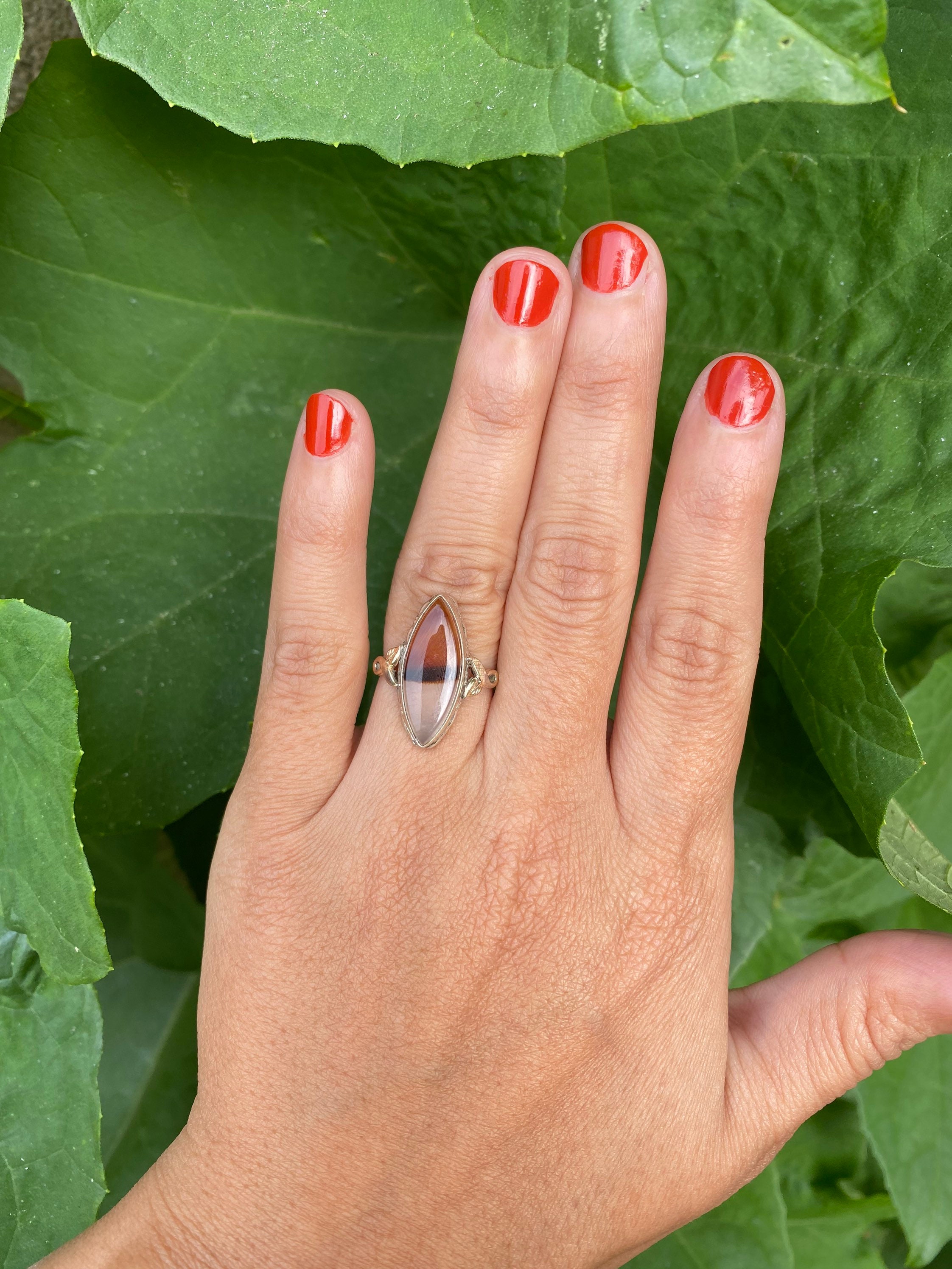 Vintage Mojave Desert Landscape Agate Ring - Etsy