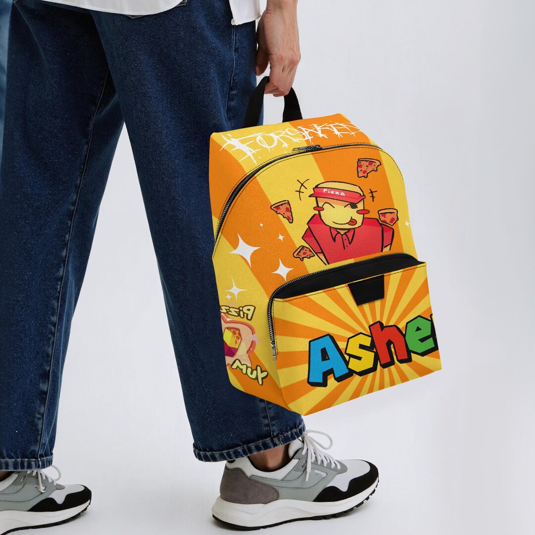 Elliot Backpack - Customizable Name- Roblox Backpack - Pizza Lover Gift ...