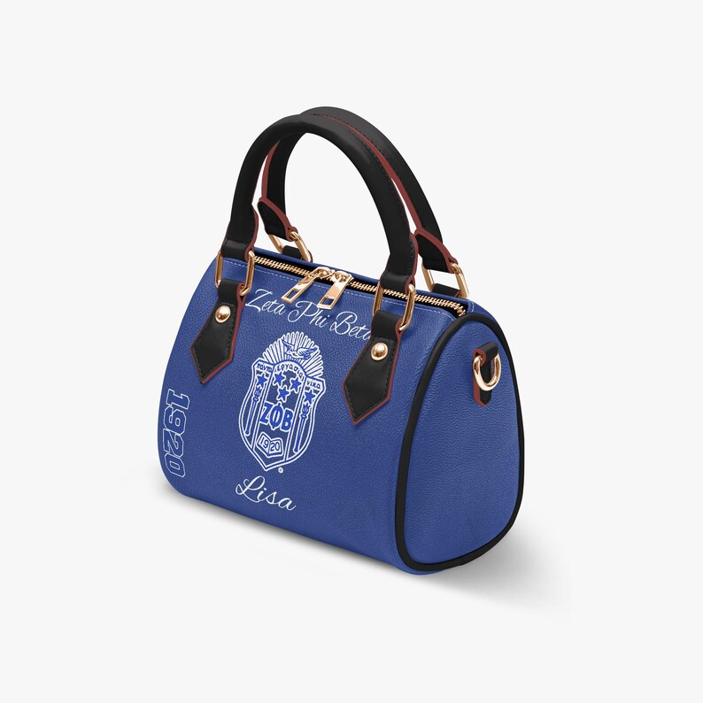 Zeta Phi Beta Leather Bag - Blue & White Sorority Purse - Valentine's ...
