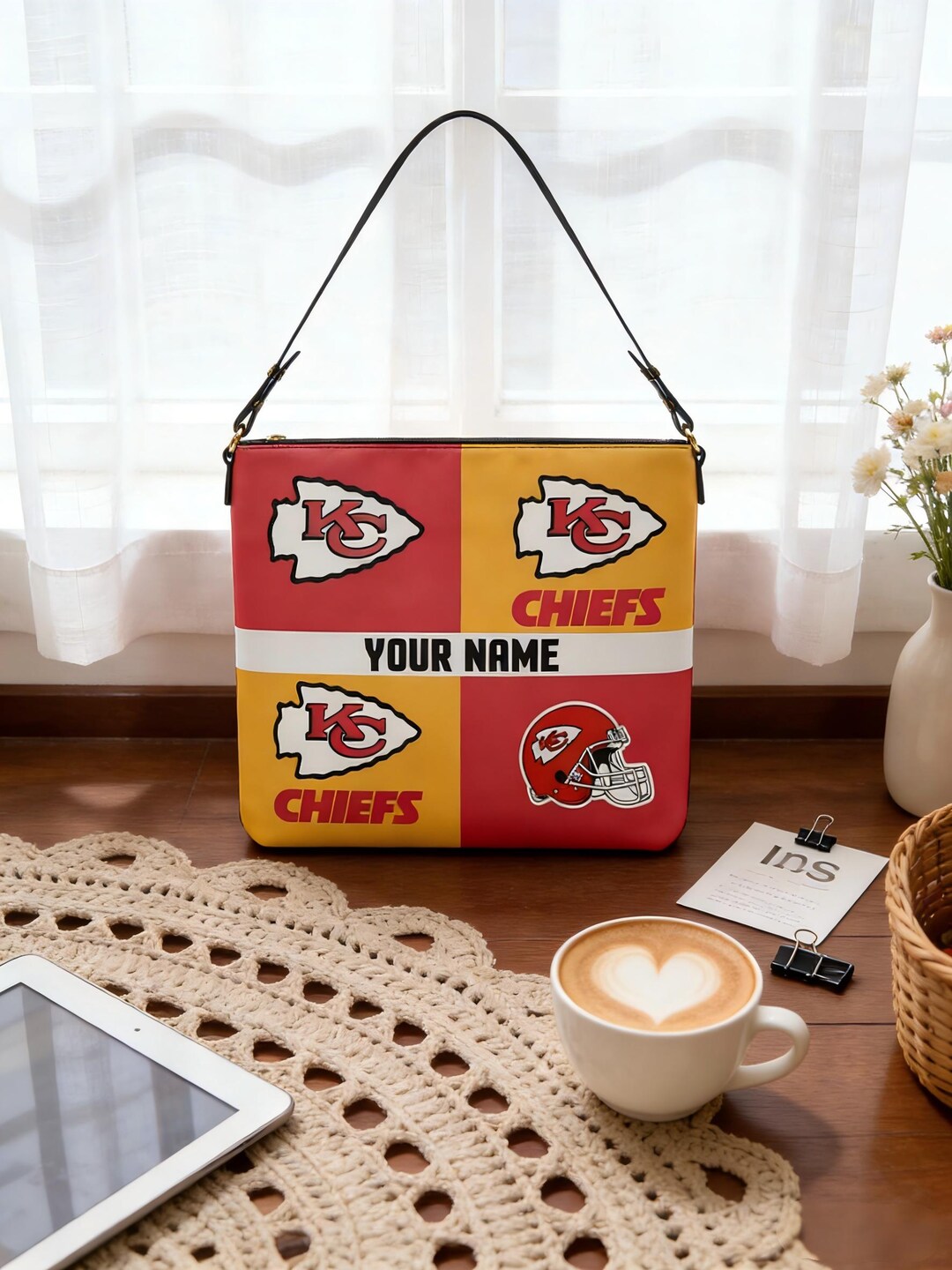 Personalized Chiefs Crossbody Bag, Custom Name Shoulder Bag, Game Day ...