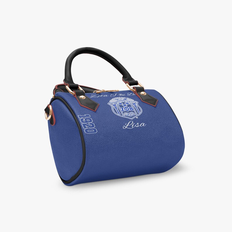 Zeta Phi Beta Leather Bag - Blue & White Sorority Purse - Valentine's ...