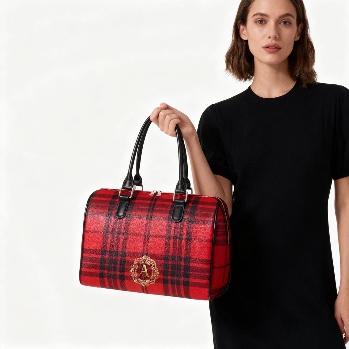 Monogram Plaid Crossbody Bag: Personalized Leather Tote Bags - Etsy