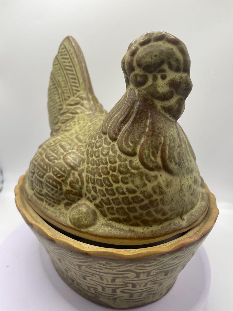 Unique Beautiful Ceramic Vintage Chicken Egg Holder Jar in Excellent ...
