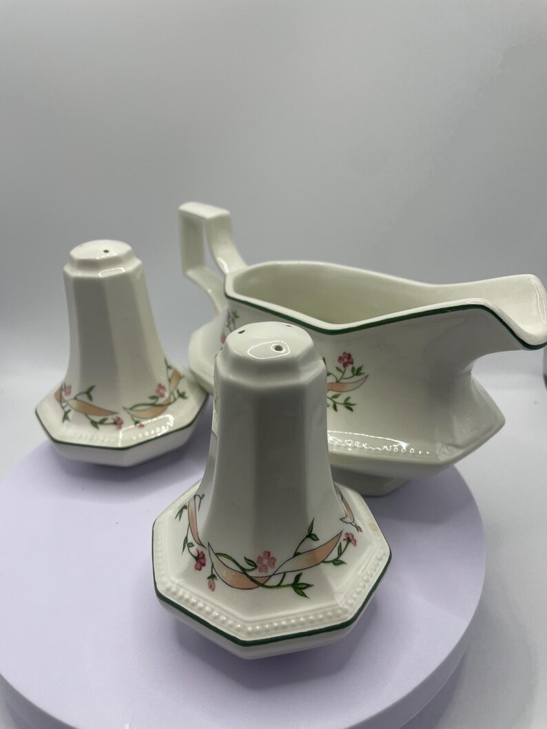 Vintage Johnson Brothers Gravy Boat With Salt and Pepper Shakers ...