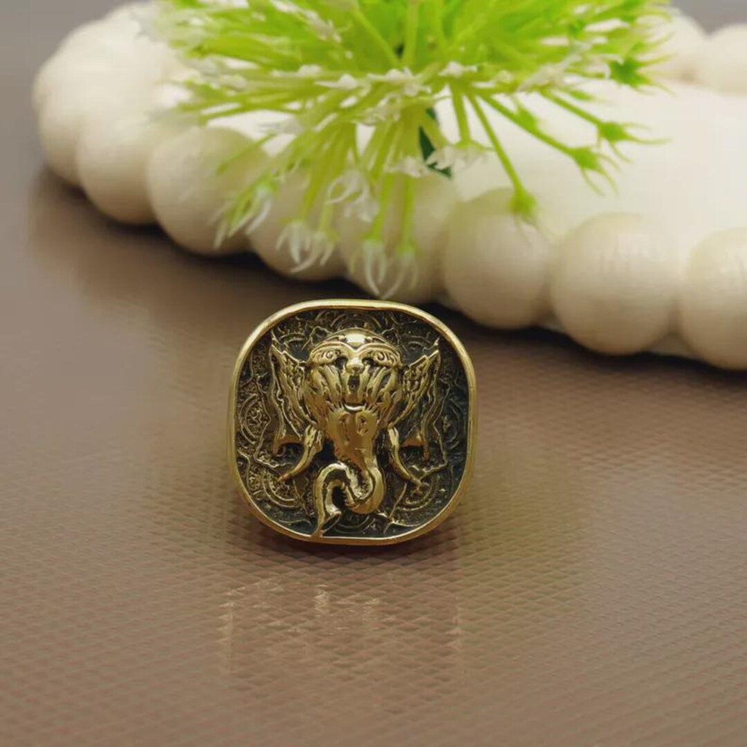 Cthulhu Signet Ring, Gothic Monster Ring, Eldritch Horror Ring, Men’s ...