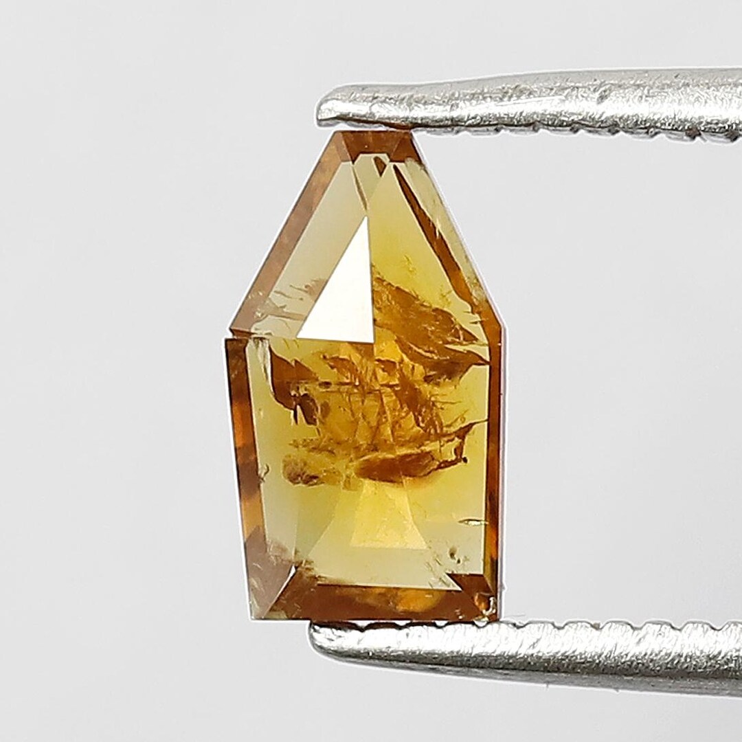 0.60 CT Bullet Shape Rustic Diamond | Dark Yellow Geometric Loose ...