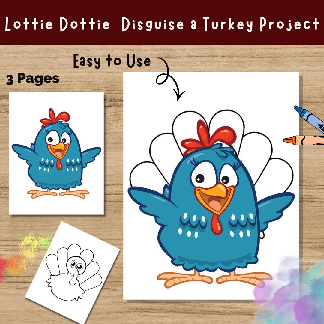 Disguise a Turkey as Blue Chicken Printable, Thanksgiving Craft (PDF ...