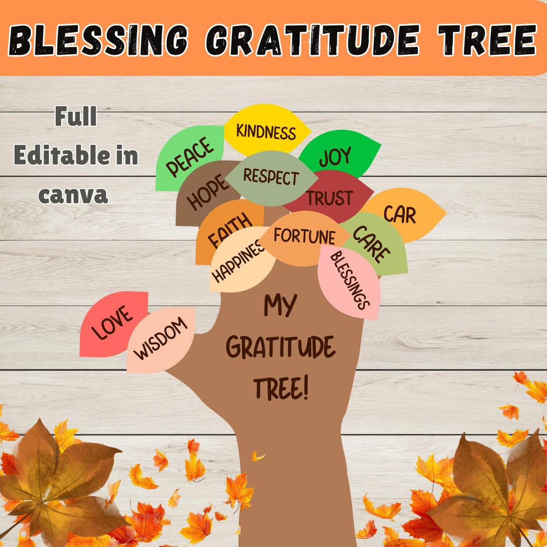 Blessing Gratitude Tree Printable | Thanksgiving Gratitude Activity for ...