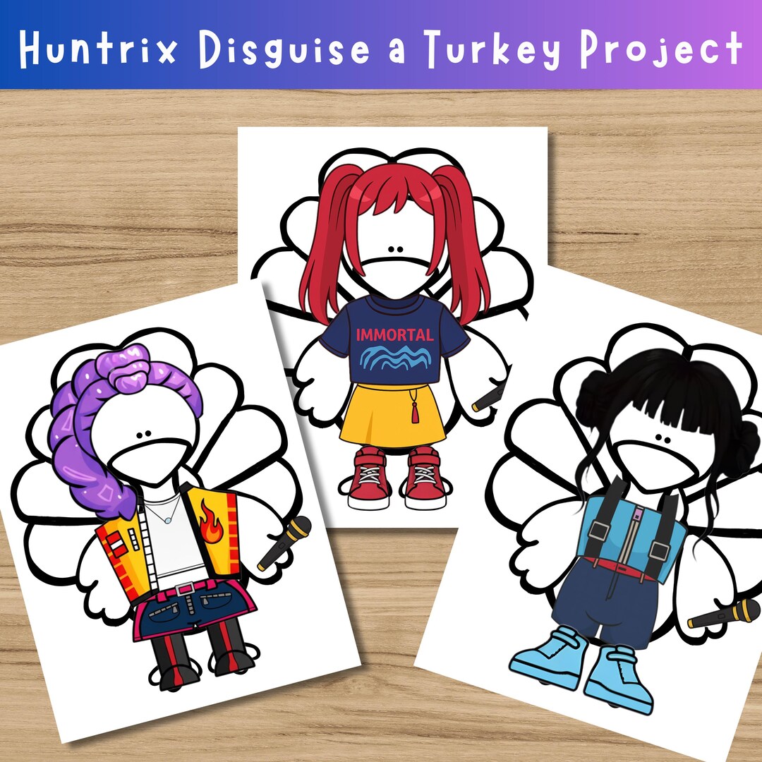K-pop Turkey Disguise Craft, Huntrix Inspired, Thanksgiving Activity ...