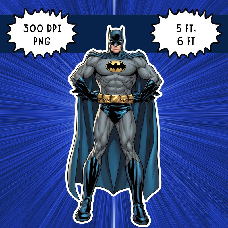 Figura de Batman imprimible de 1,68 m / Recorte de superhéroe de tamaño ...
