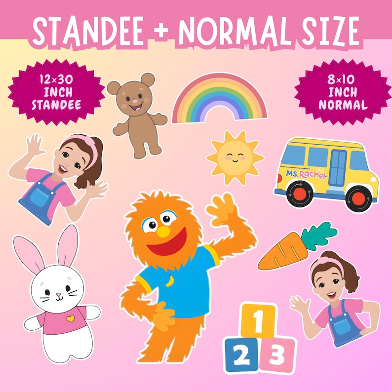 Printable Ms Rachel Standee PNG Bundle, 11 Designs, 12x30 Standee ...