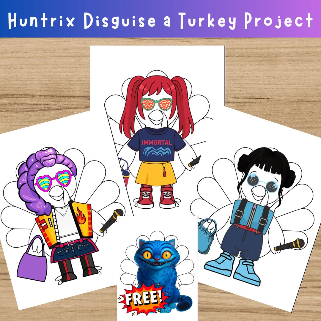 Huntrix Disguise a Turkey Project • K-pop Printable Kit (PDF) - Etsy UK