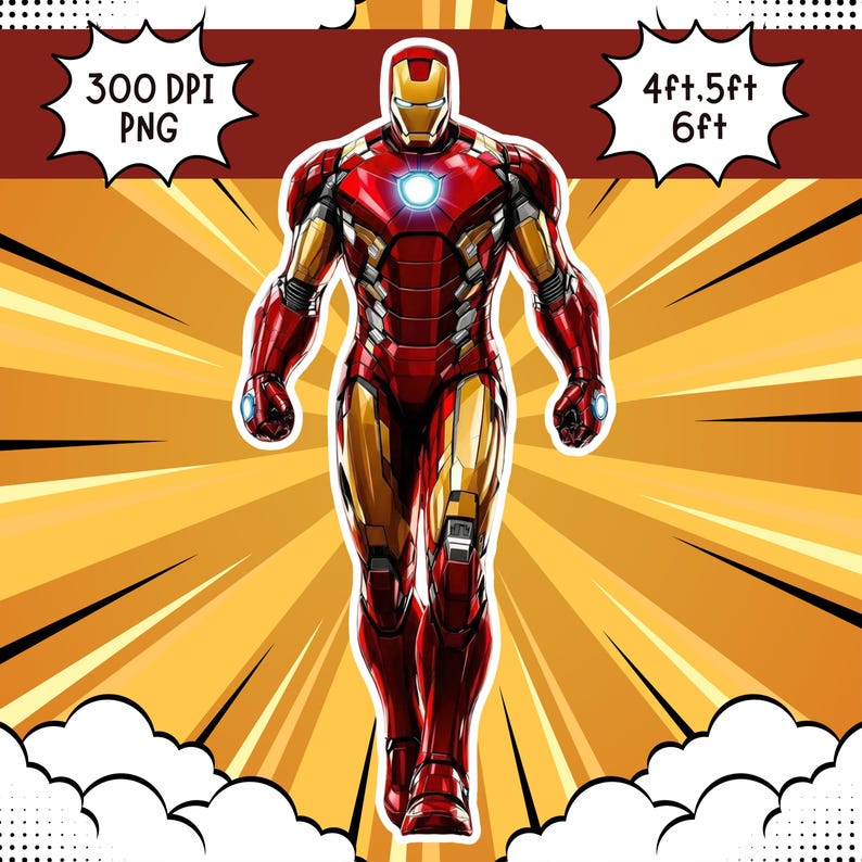 Iron Man Party Standee | Superhero Photo Booth Backdrop (PNG PDF ...