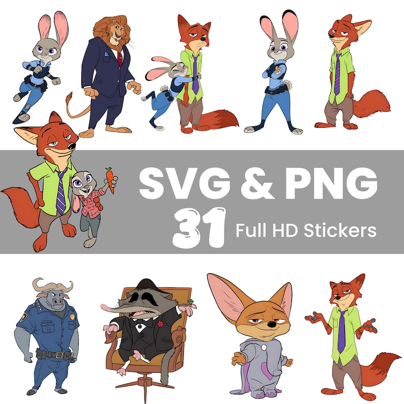 Zootopia Stickers - Etsy