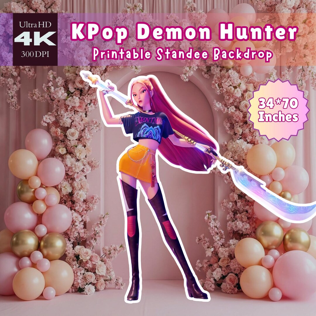 Kpop Demon Hunters Mira Standee | 34x70 Inch Party Decor (PNG, PDF ...