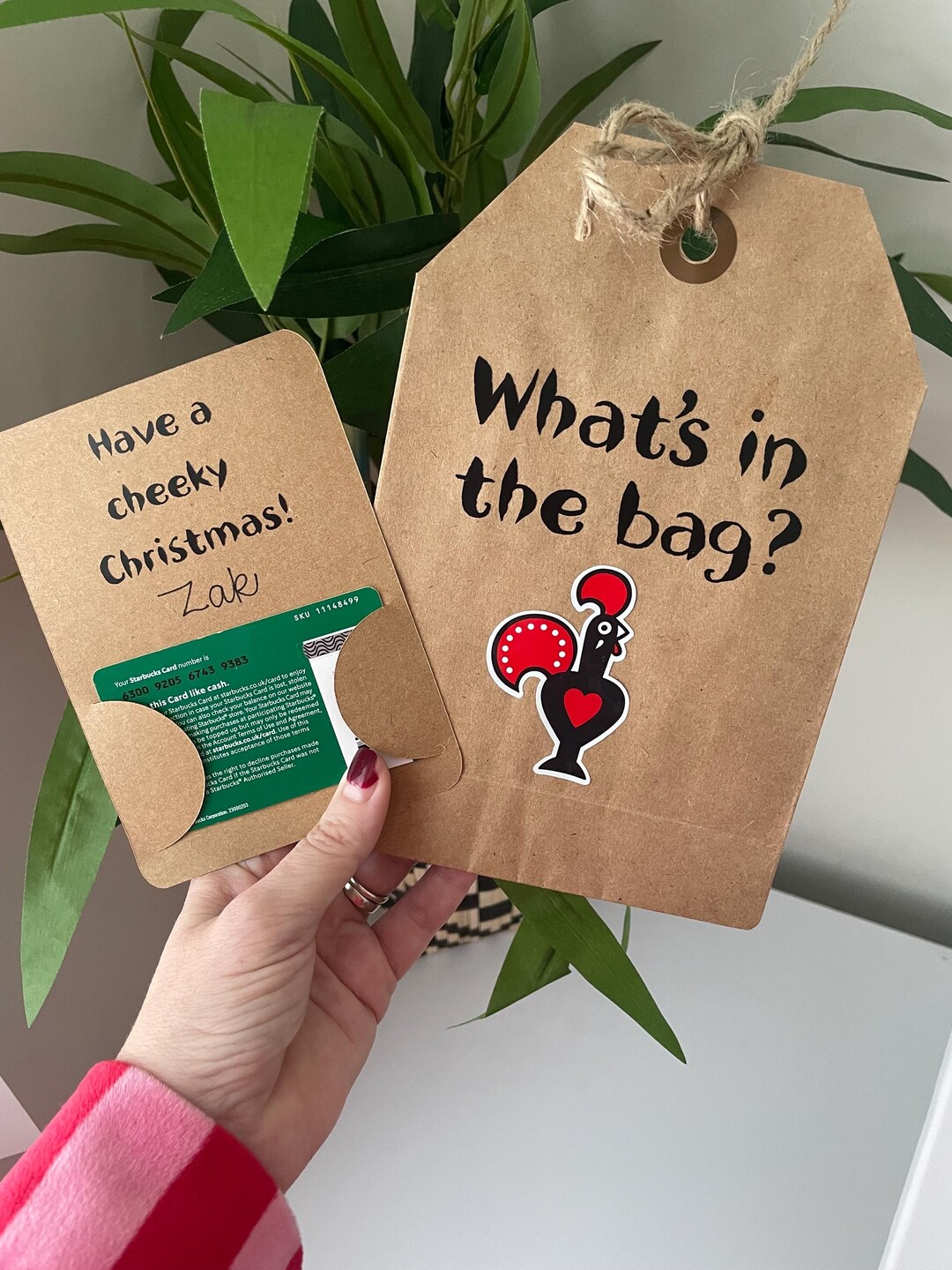 Personalised Gift Card Holder and Bag ‘ Cheeky ‘ Chicken Gift Card - Etsy