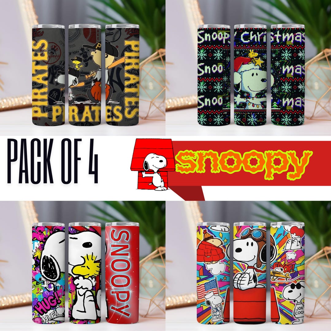 Pack of 4 Snoopy Tumbler Wrap – 20oz Straight (digital Download) - Etsy