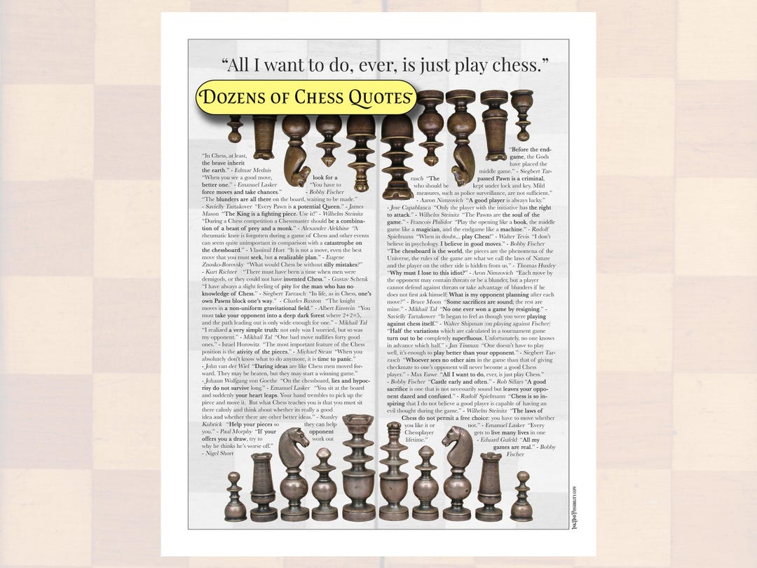 Chess Quotes Poster: Famous Sayings From Masters of the Game - Etsy