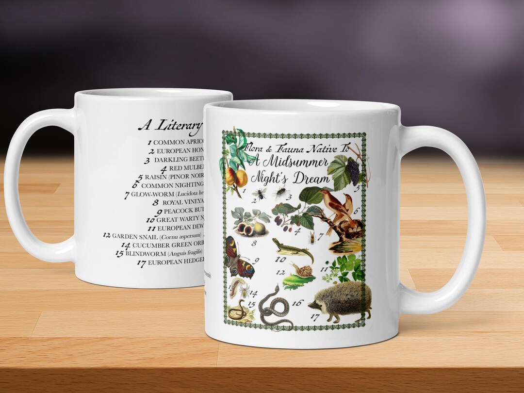 Flora and Fauna of Midsummer Night's Dream Mug: Fairy Lullaby, Literary ...