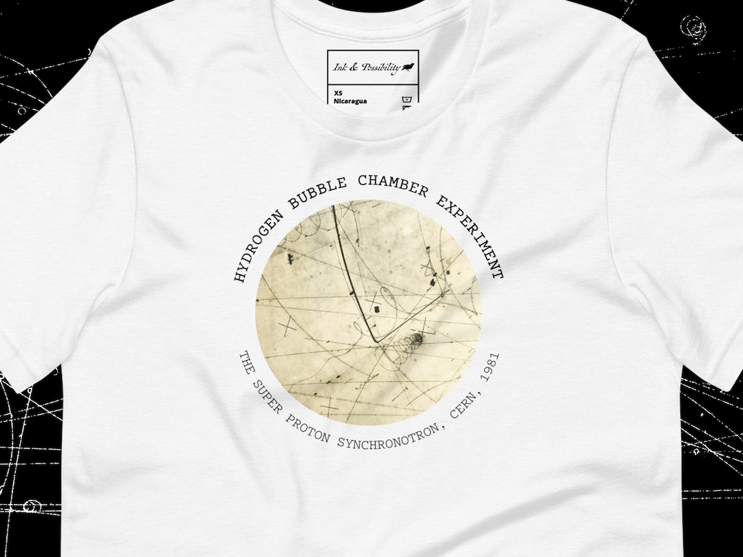 Subatomic Particle T-shirt: Bubble Chamber Science Tee With CERN Image ...