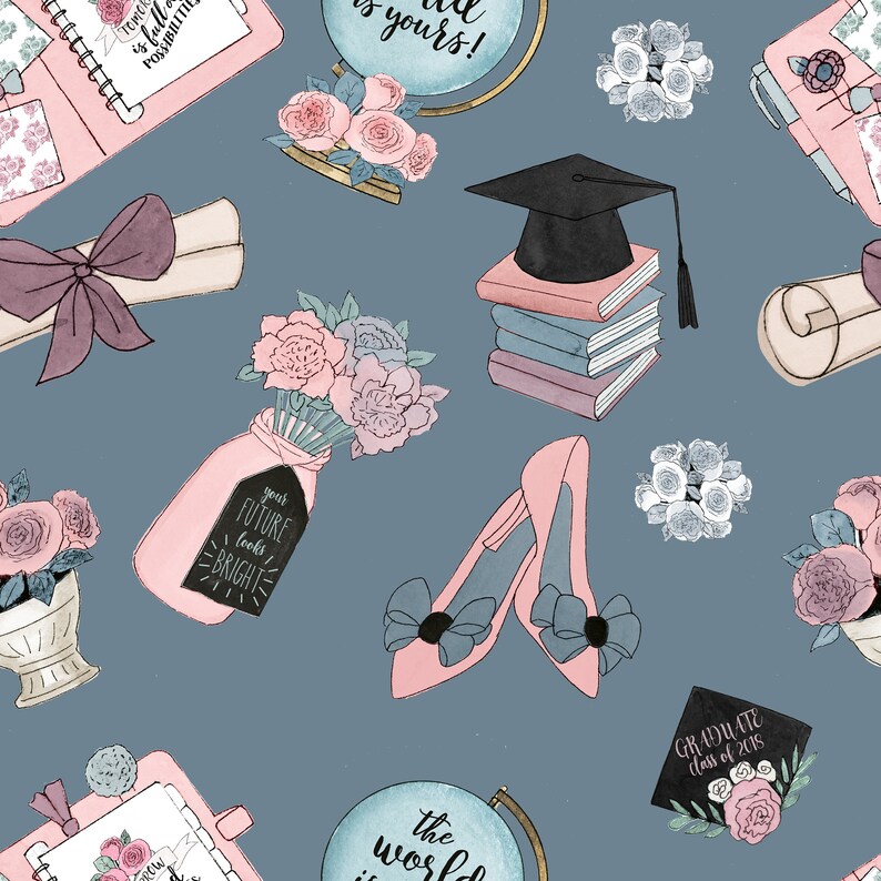 GRADUATION Seamless Pattern College Seamless Pattern Planner - Etsy