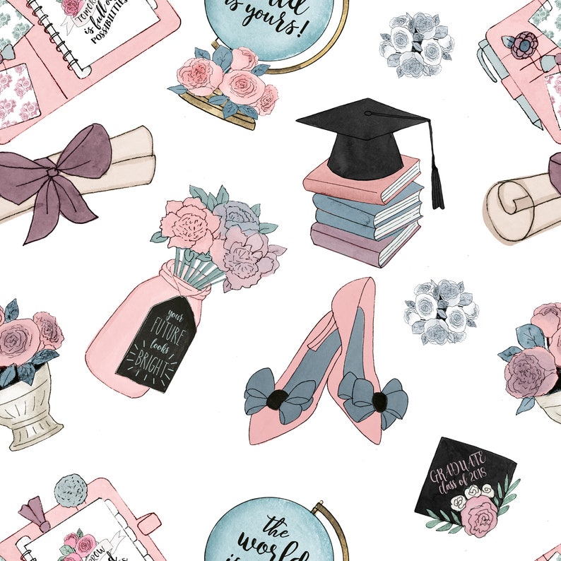 GRADUATION Seamless Pattern College Seamless Pattern Planner - Etsy