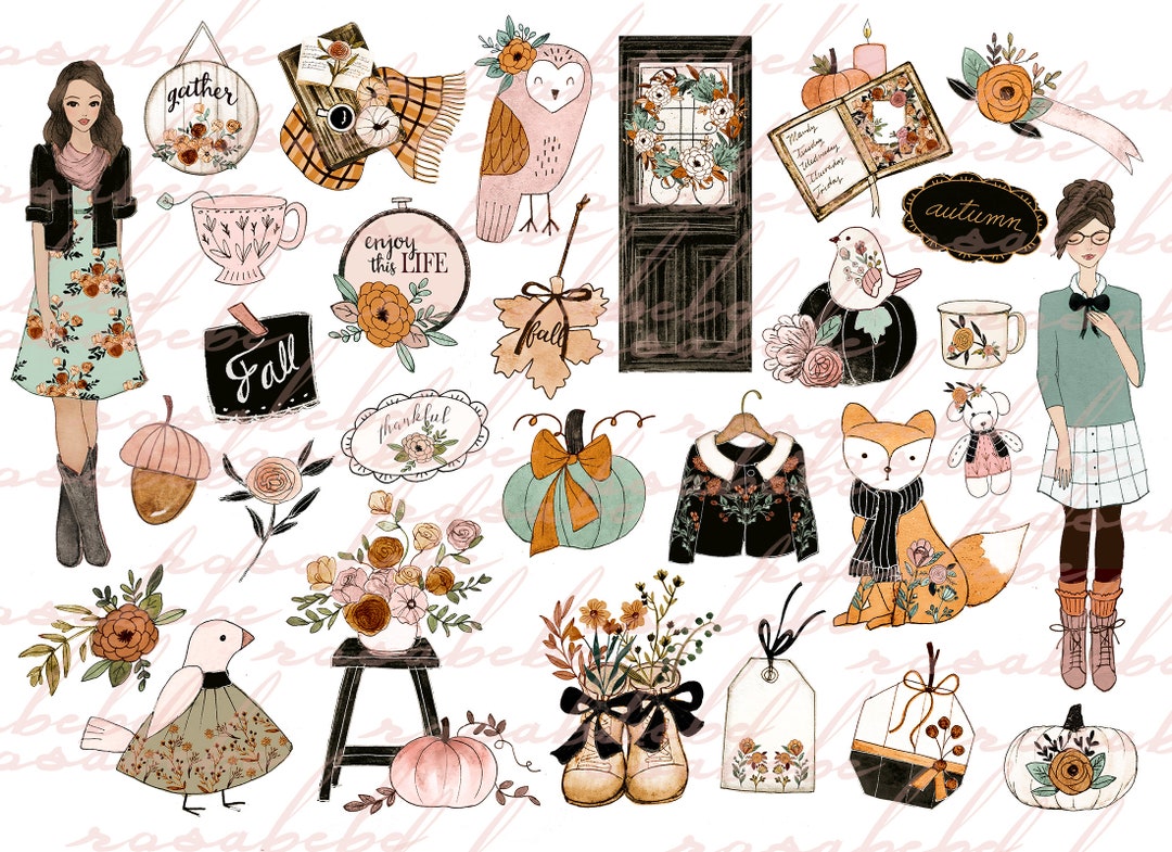 FALL Clipart Fall Planner Clipart Planner Clipart Planner - Etsy