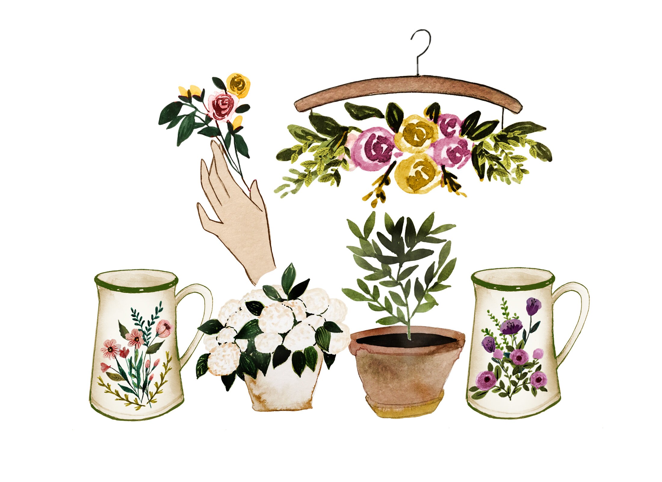 Spring clipart gardening clipart planner clipart floral | Etsy