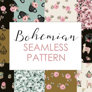 Boho Seamless Patterns, Spring Seamless Patterns, , Floral Seamless ...
