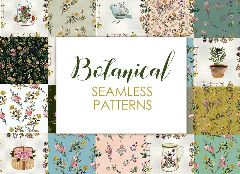 Seamless Spring Patterns Spring Planner Clipart Easter - Etsy