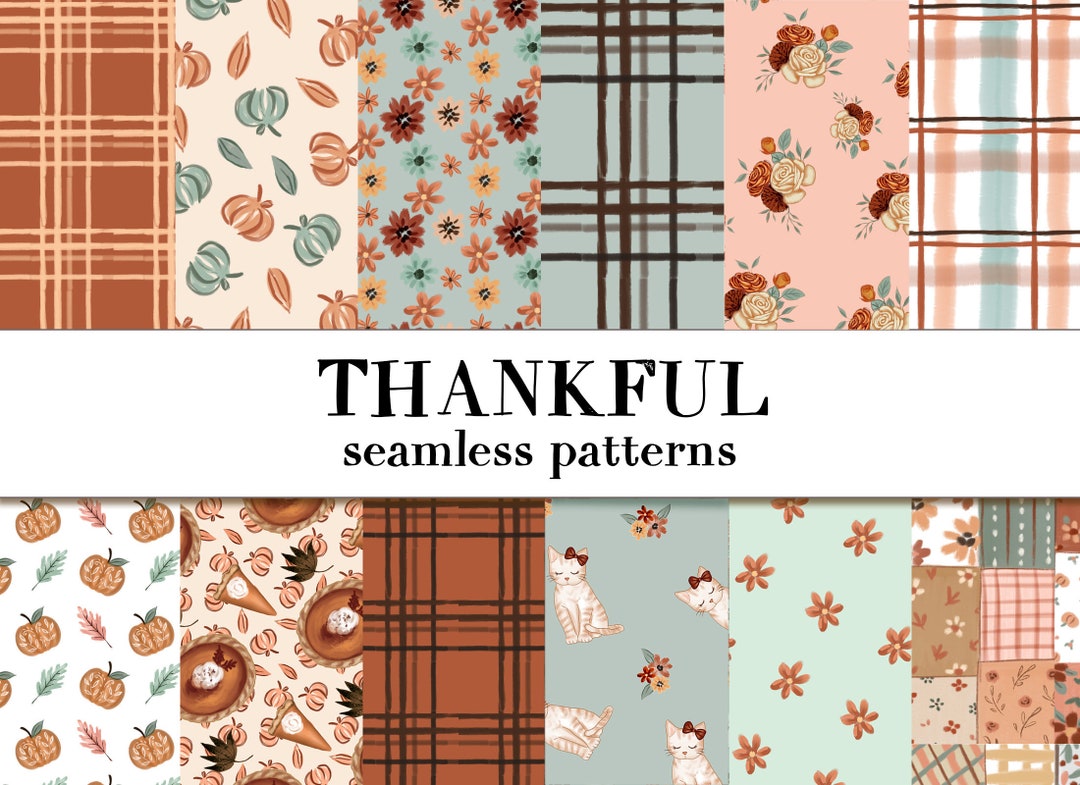 Fall Digital Papers for Scrapbook Fall Seamless Patterns for Fabric ...