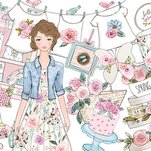 Planner Clipart Spring Clipart Fashion Clipart Feminine | Etsy