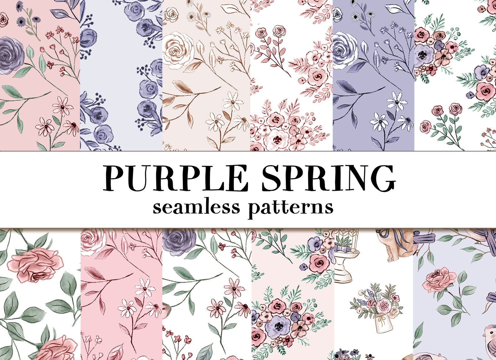 Seamless Spring Patterns Spring Planner Clipart Easter - Etsy
