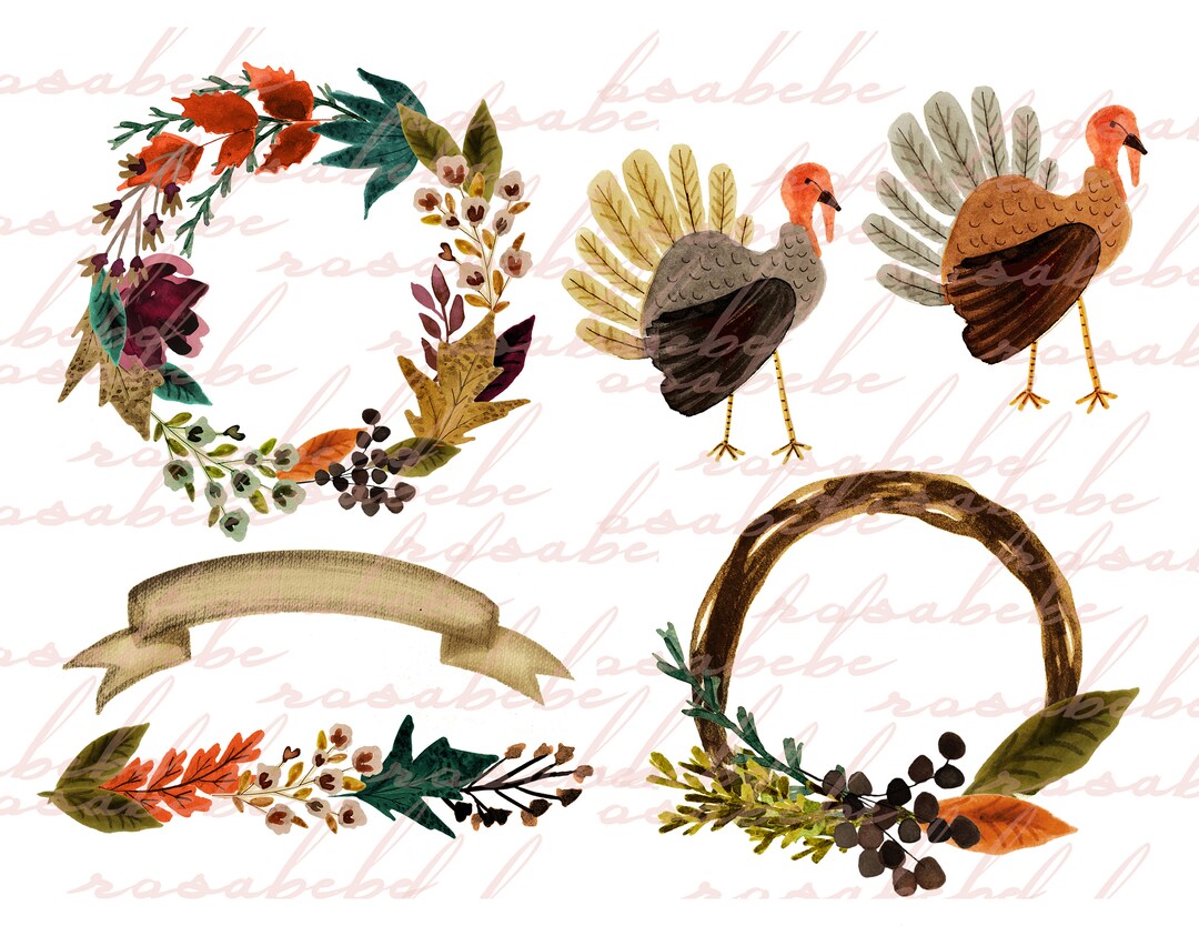 Fall Clipart, Thanksgiving Clipart, Fall Watercolor Clipart, Pumpkin ...