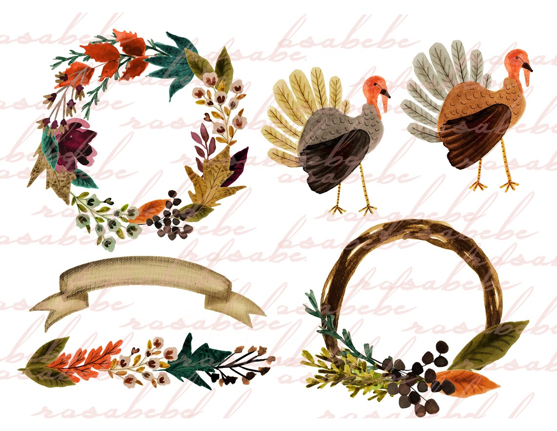 Fall Clipart Thanksgiving Clipart Fall Watercolor Clipart | Etsy