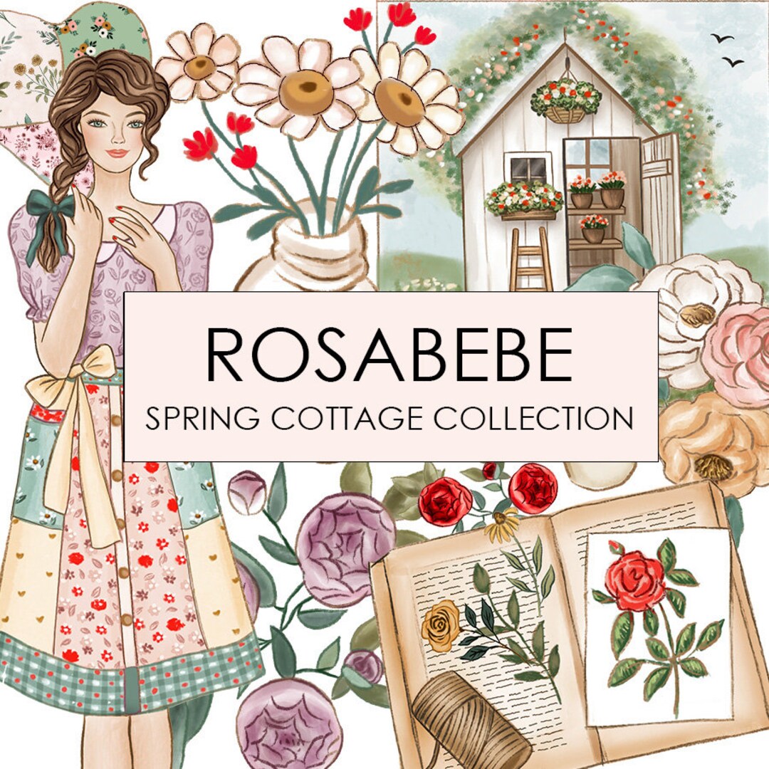 Spring Clipart Cottagecore Watercolor Spring Clipart Floral Digital Art ...