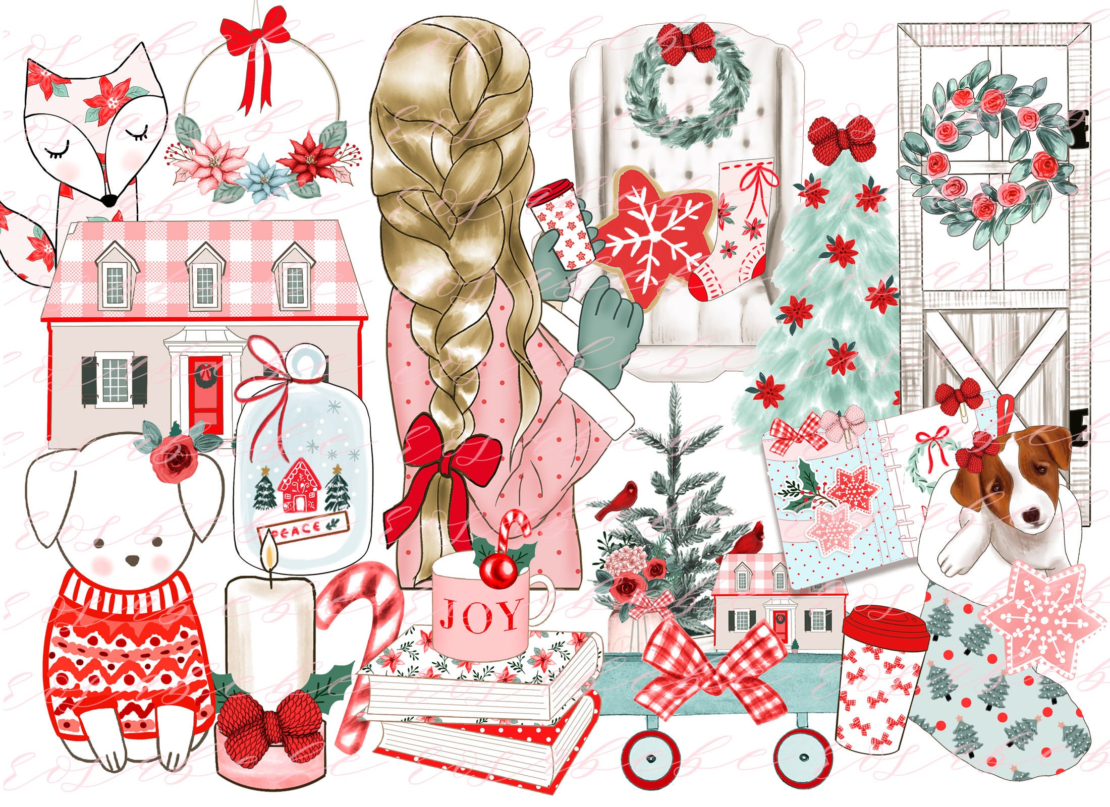 Digital Art & Collectibles watercolor christmas clipart christmas ...