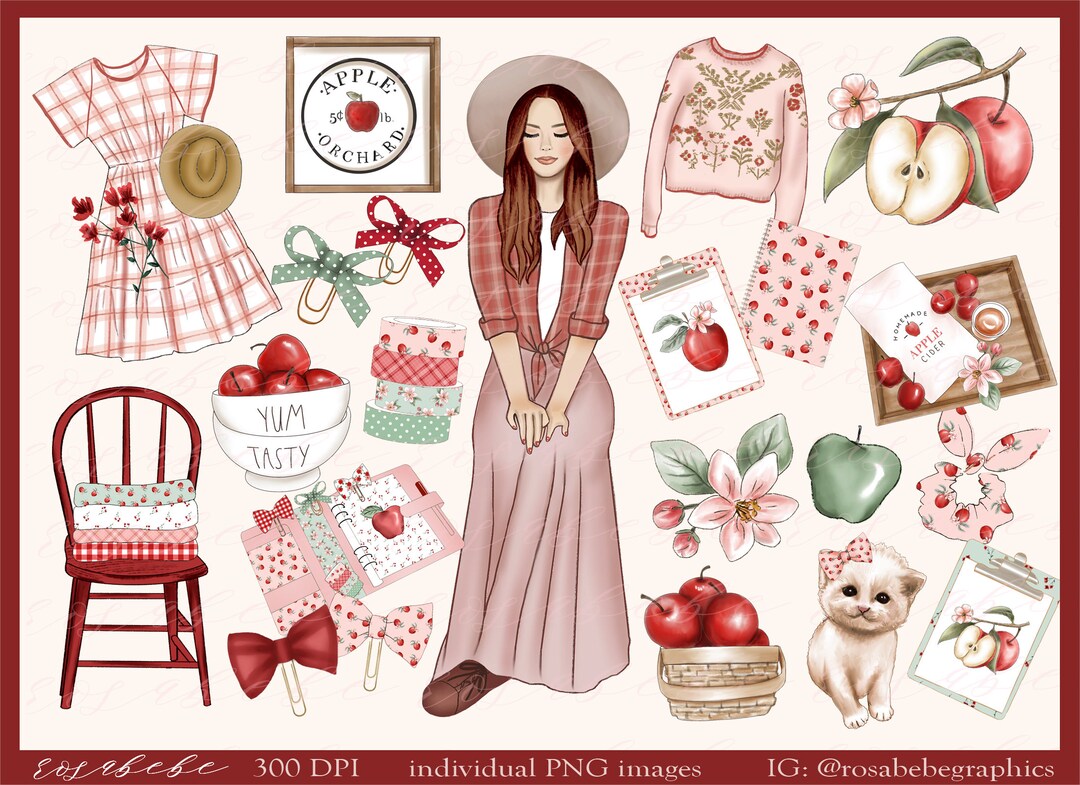 Apple Orchard Clipart Farm Clipart Fall Clipart Planner - Etsy