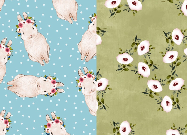 Seamless spring patterns spring planner clipart easter | Etsy