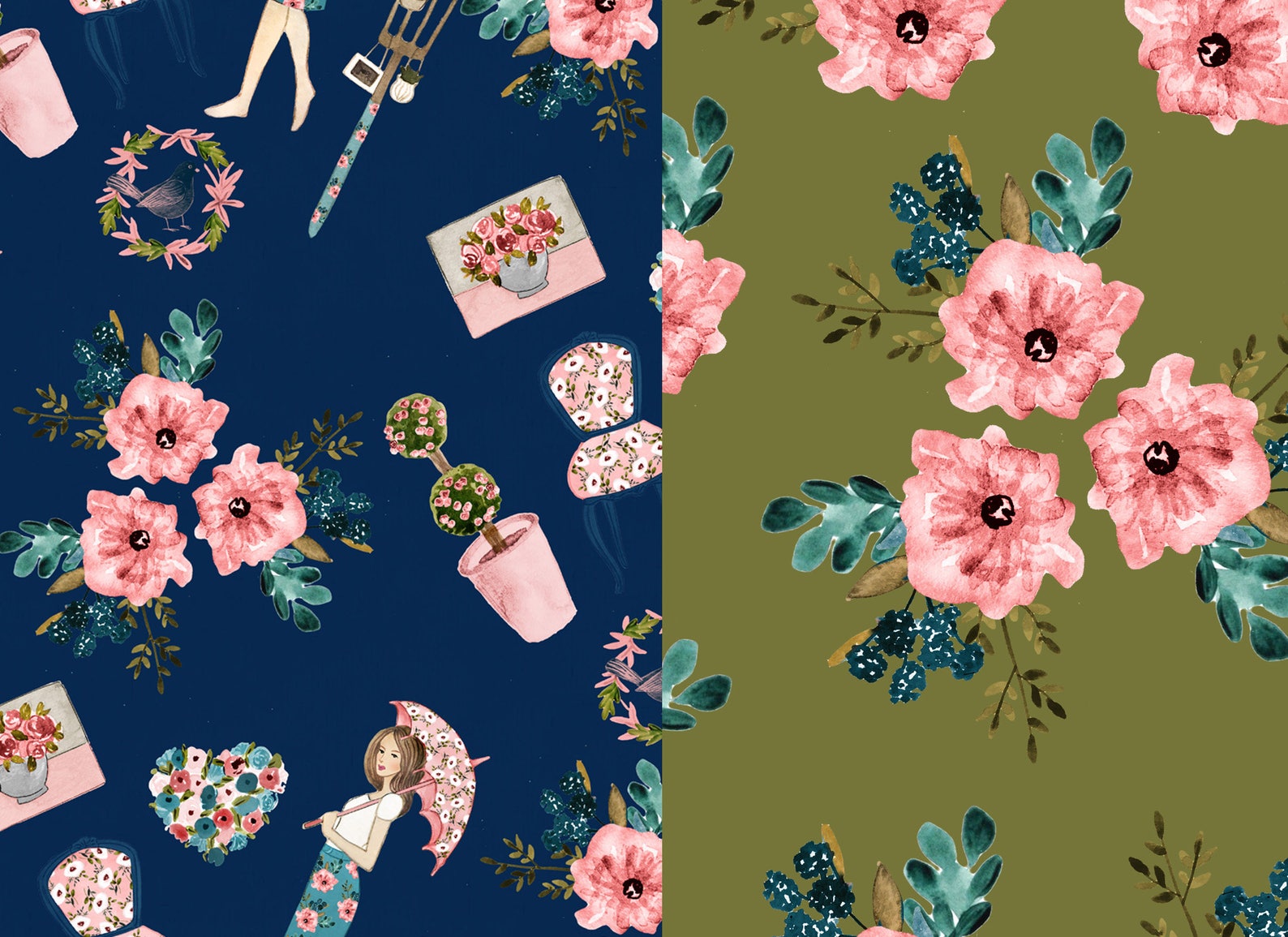 Seamless spring patterns spring planner clipart easter | Etsy