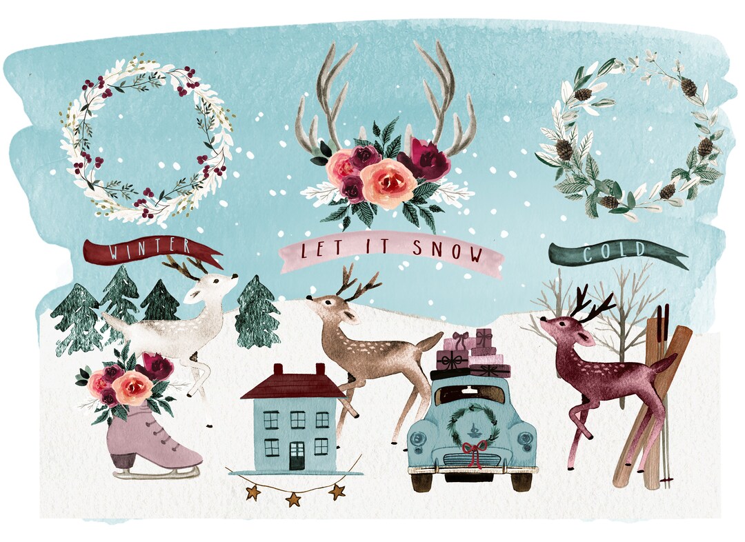 Christmas Clipart, Winter Clipart, Christmas Planner Stickers Clipart ...